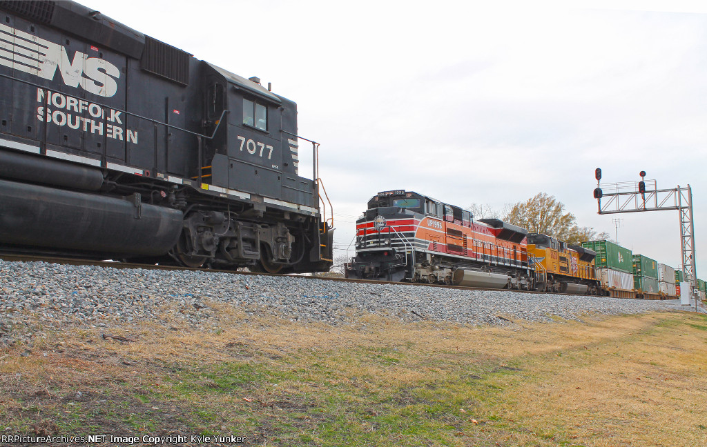 UP #1996 Southern Pacific Heritage leads NS 22Z